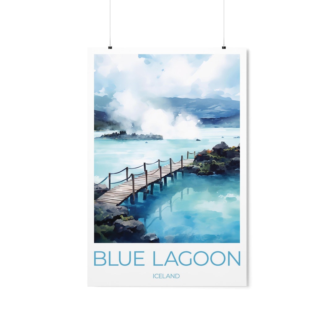 Blue Lagoon Iceland Travel Poster, Premium Matte Vertical Posters - Etsy