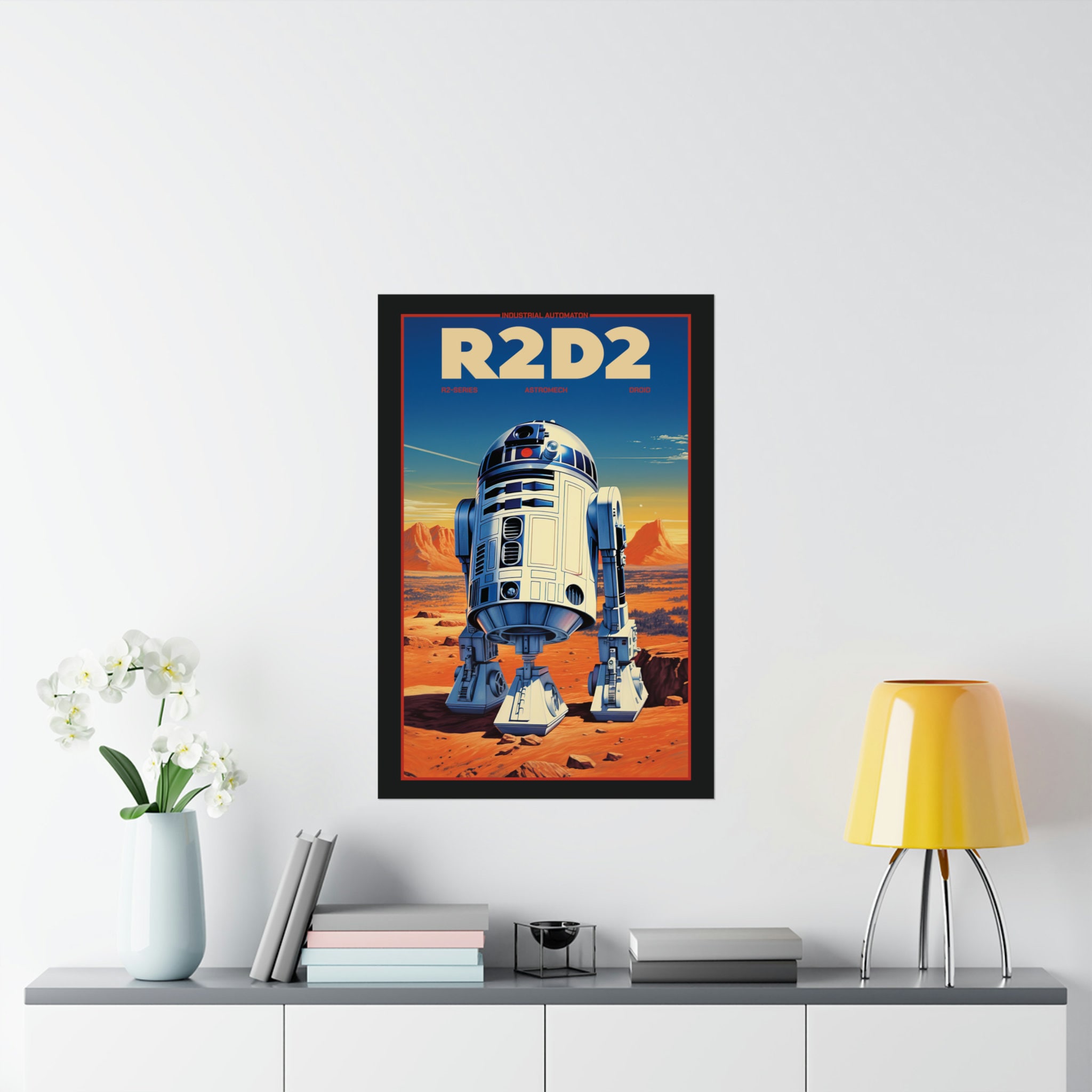 R2D2 Vintage Movie Poster, Star Wars Art, R2D2 Painting, R2D2 Poster - Etsy