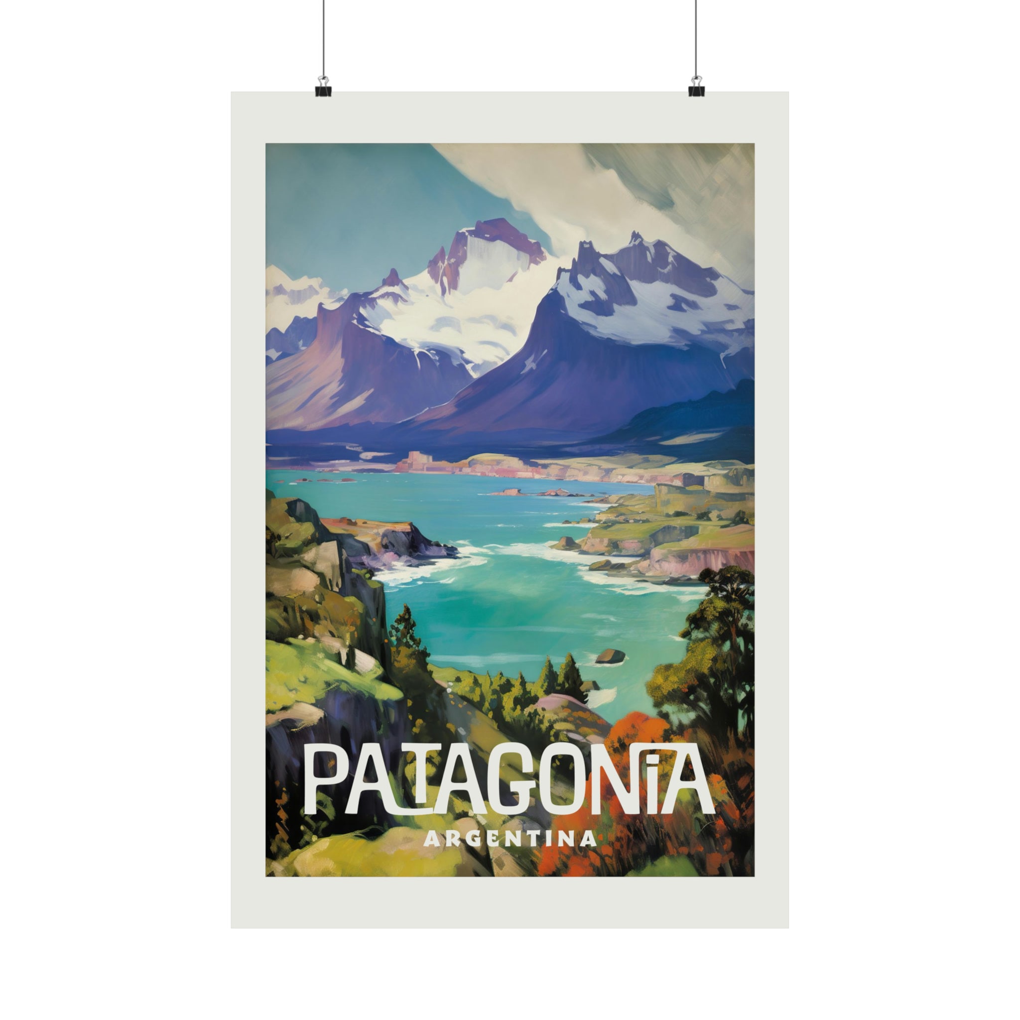 Patagonia Argentina Travel Poster, Argentina, Travel Print ...