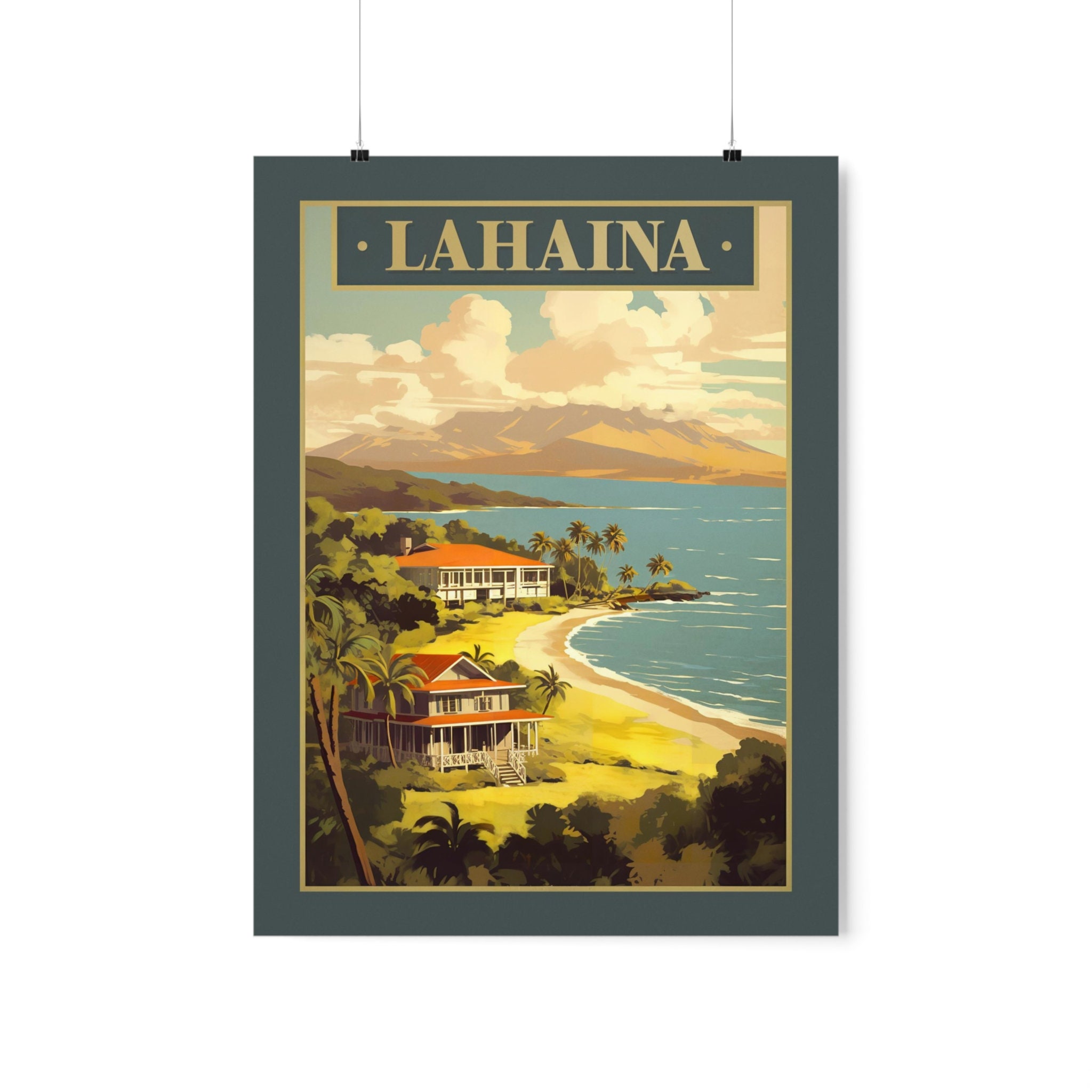 Lahaina, Maui, Hawaii Travel Poster, Islands, Tropical, Pacific ...