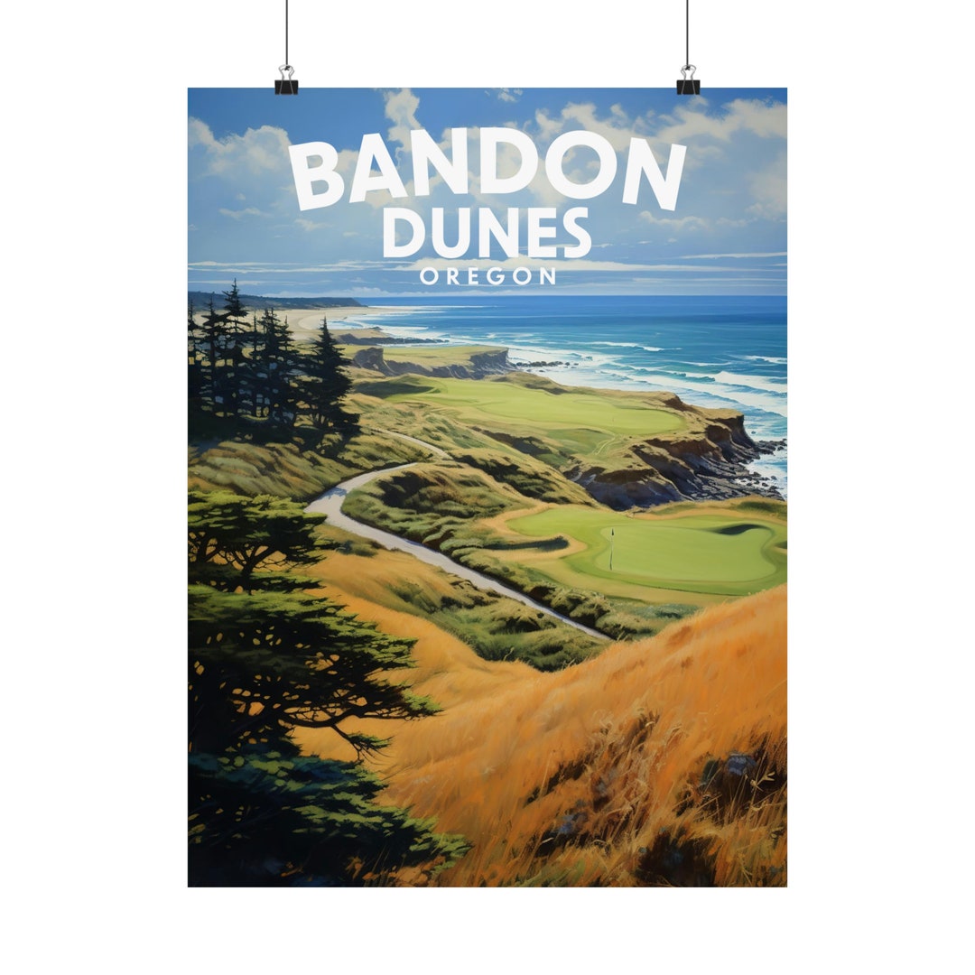 Bandon Dunes, Travel Poster, Golf Course, Oregon, Travel Print, Golf ...