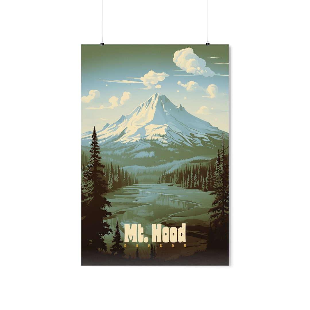 Mt. Hood Travel Poster, Oregon, Premium Matte Vertical Posters - Etsy