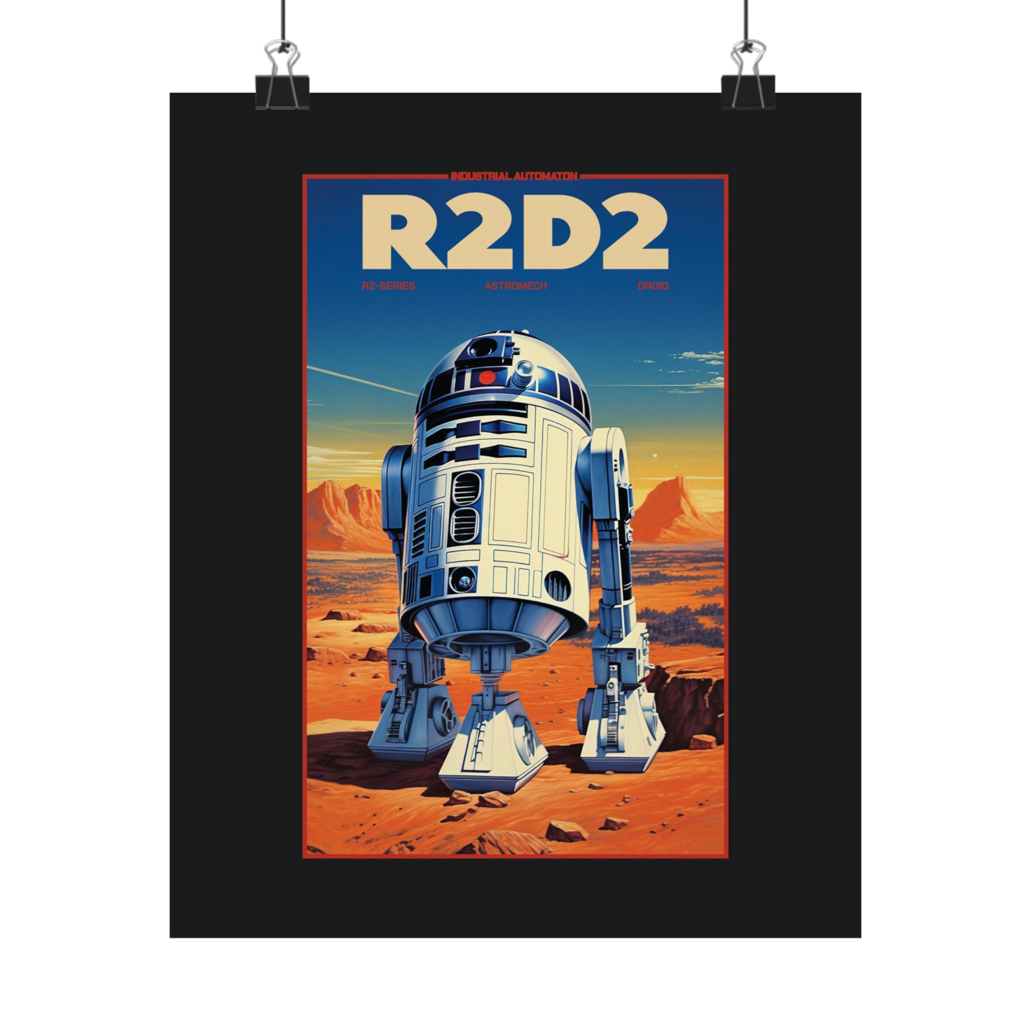 R2D2 Vintage Movie Poster, Star Wars Art, R2D2 Painting, R2D2 Poster - Etsy