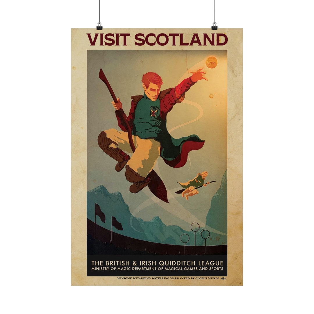 Quidditch Tournament Poster, Scotland Travel Poster, Illustration ...