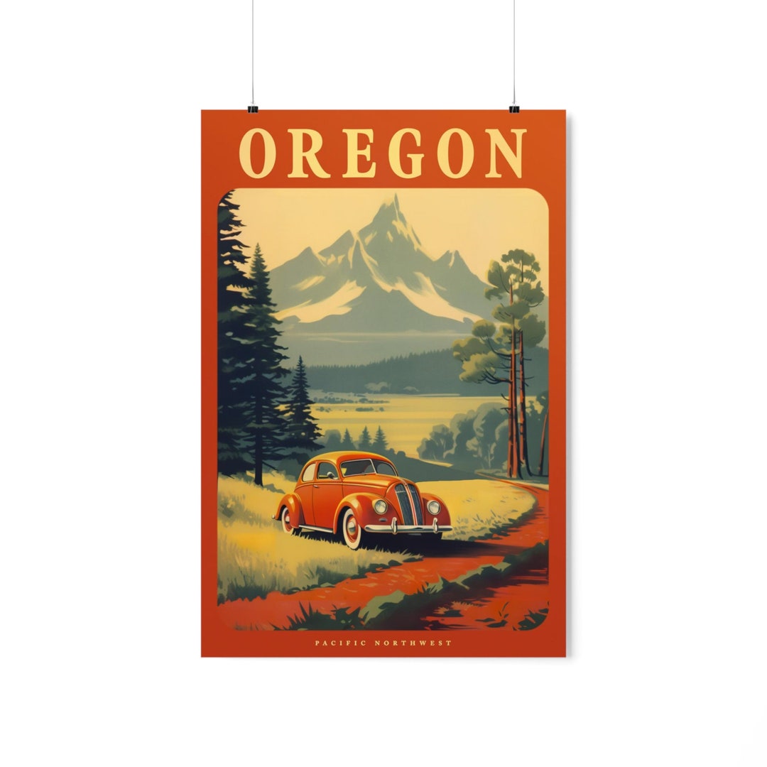 Oregon Travel Poster, Automotive, Landscape Premium Matte Vertical ...