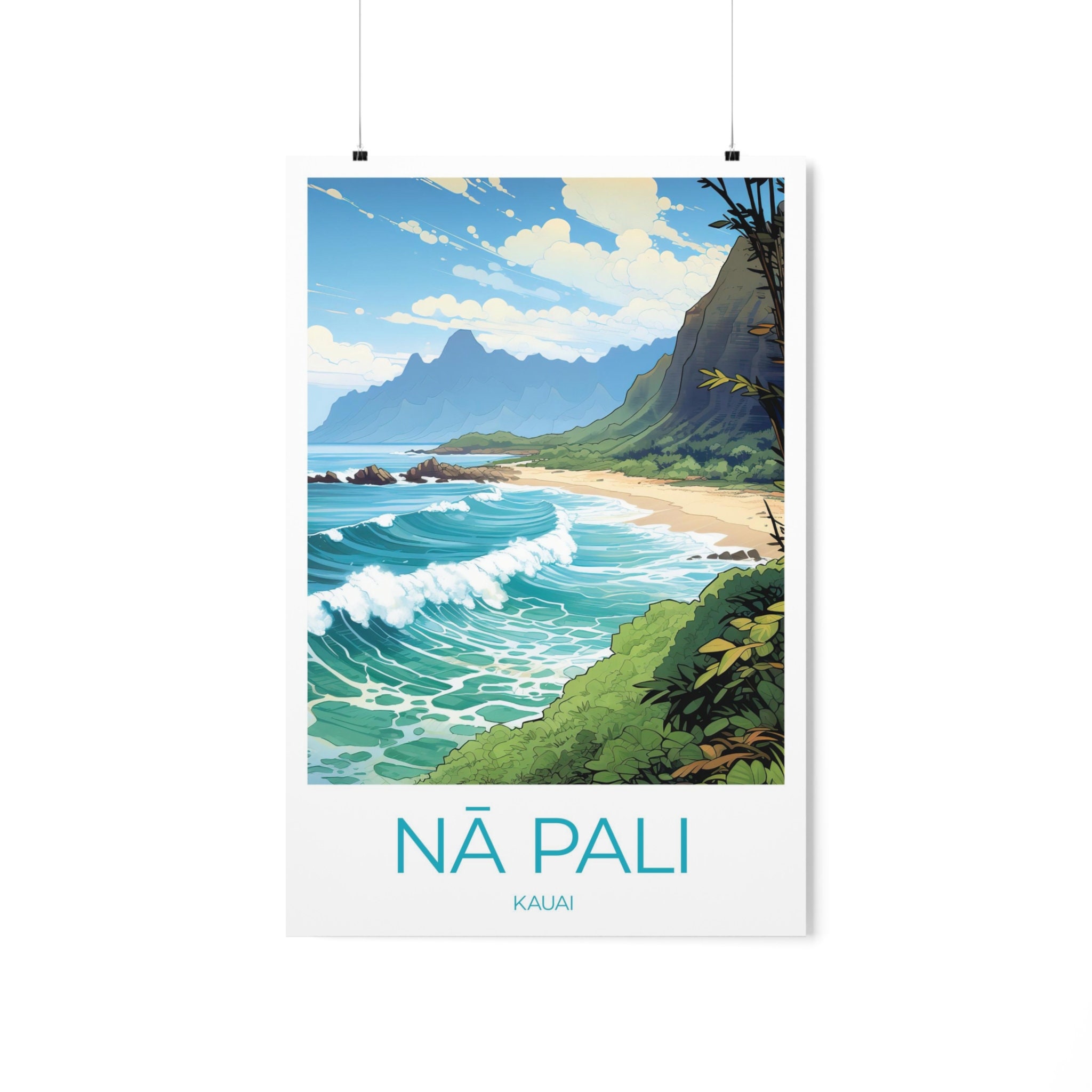 Na Pali Coast Poster Kauai Hawaii Premium Matte Vertical - Etsy