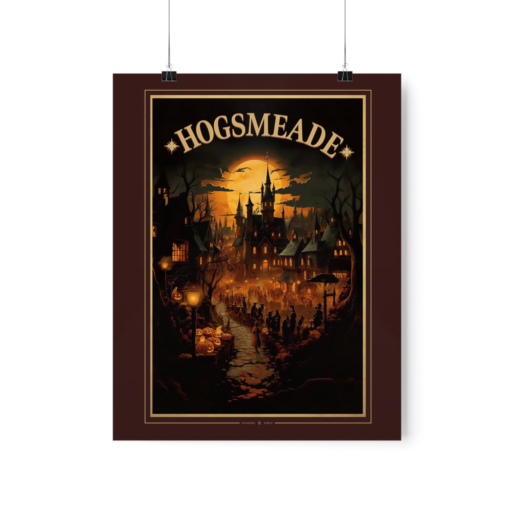 Hogsmeade Halloween Travel Poster, Illustration, Wizarding World ...