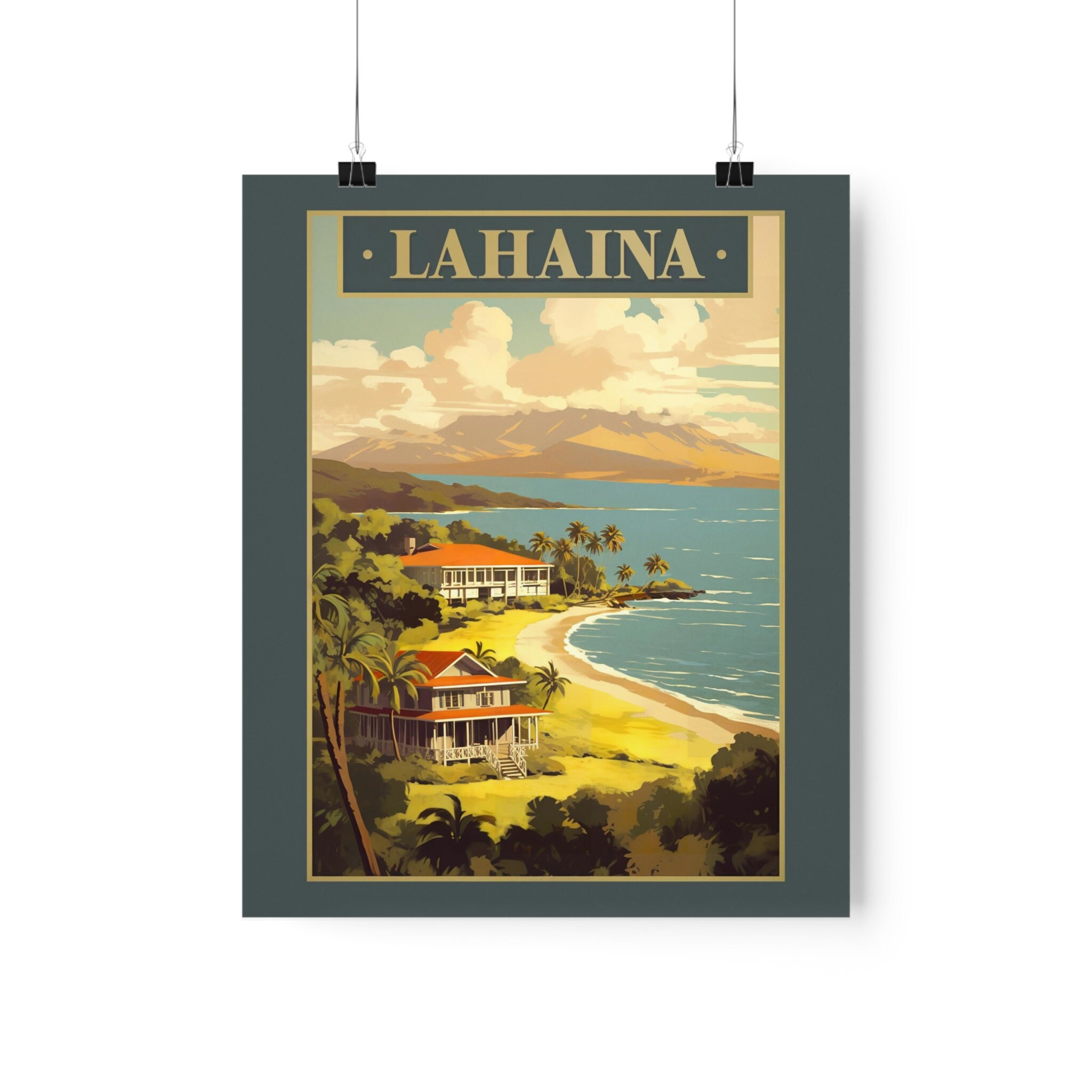 Lahaina, Maui, Hawaii Travel Poster, Islands, Tropical, Pacific ...