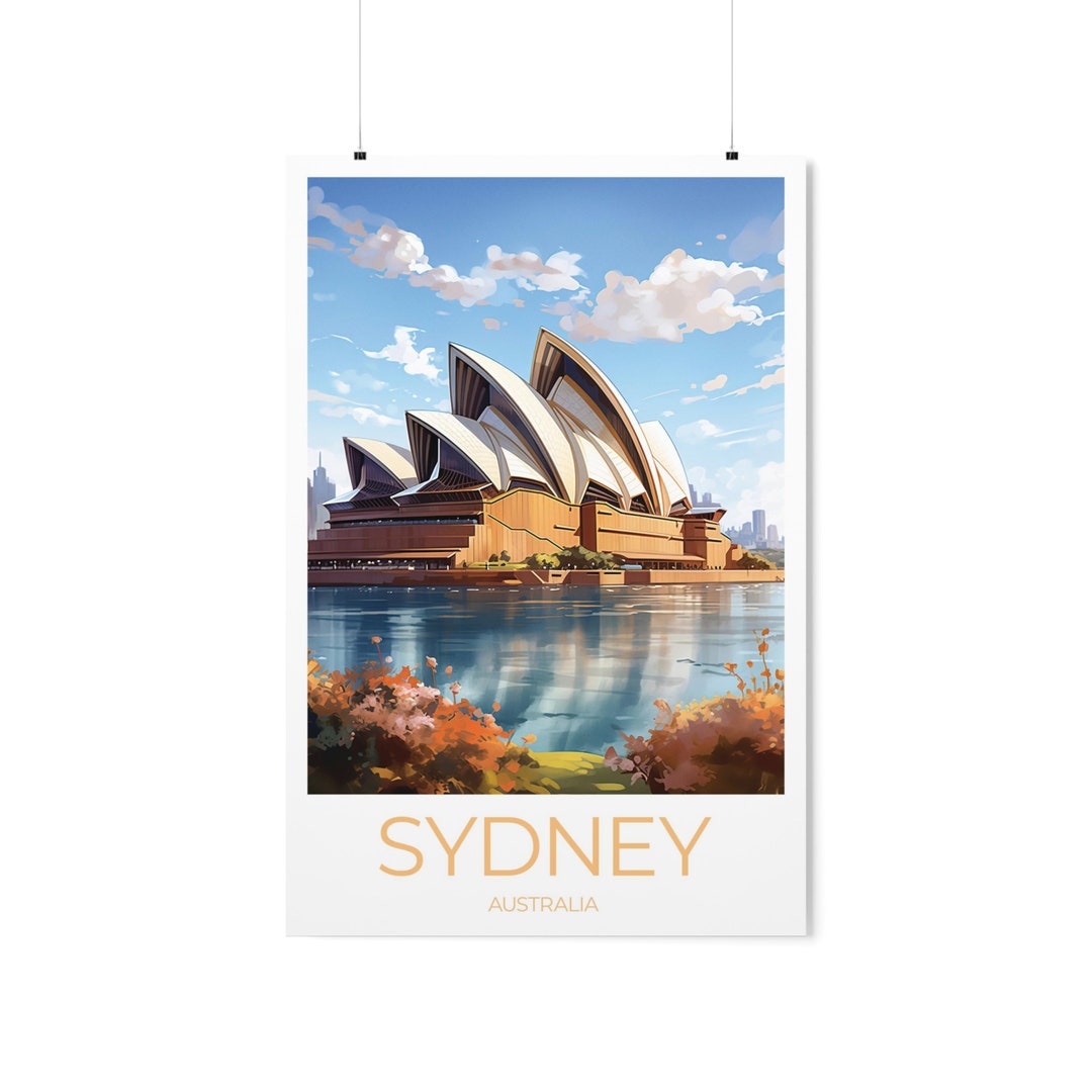 Sydney Travel Poster, Australia, Opera House, Premium Matte Vertical ...