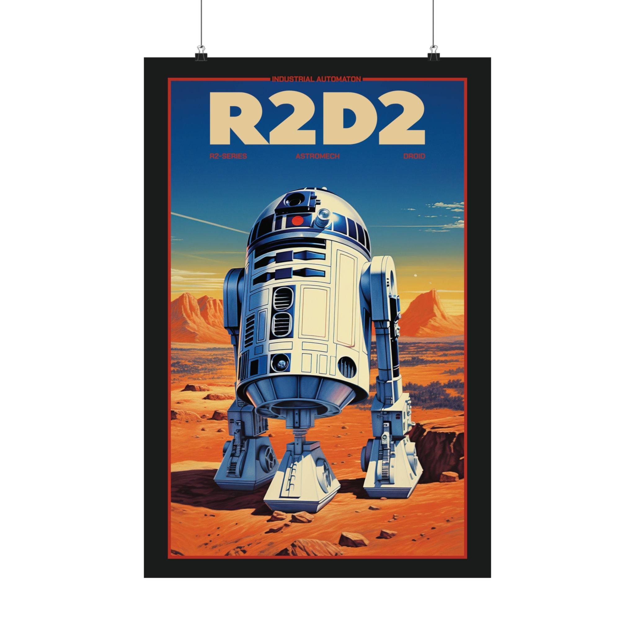 R2D2 Vintage Movie Poster, Star Wars Art, R2D2 Painting, R2D2 Poster - Etsy