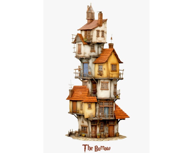 The Burrow Poster, Weasleys, Wizarding World, Movie Poster, Print ...