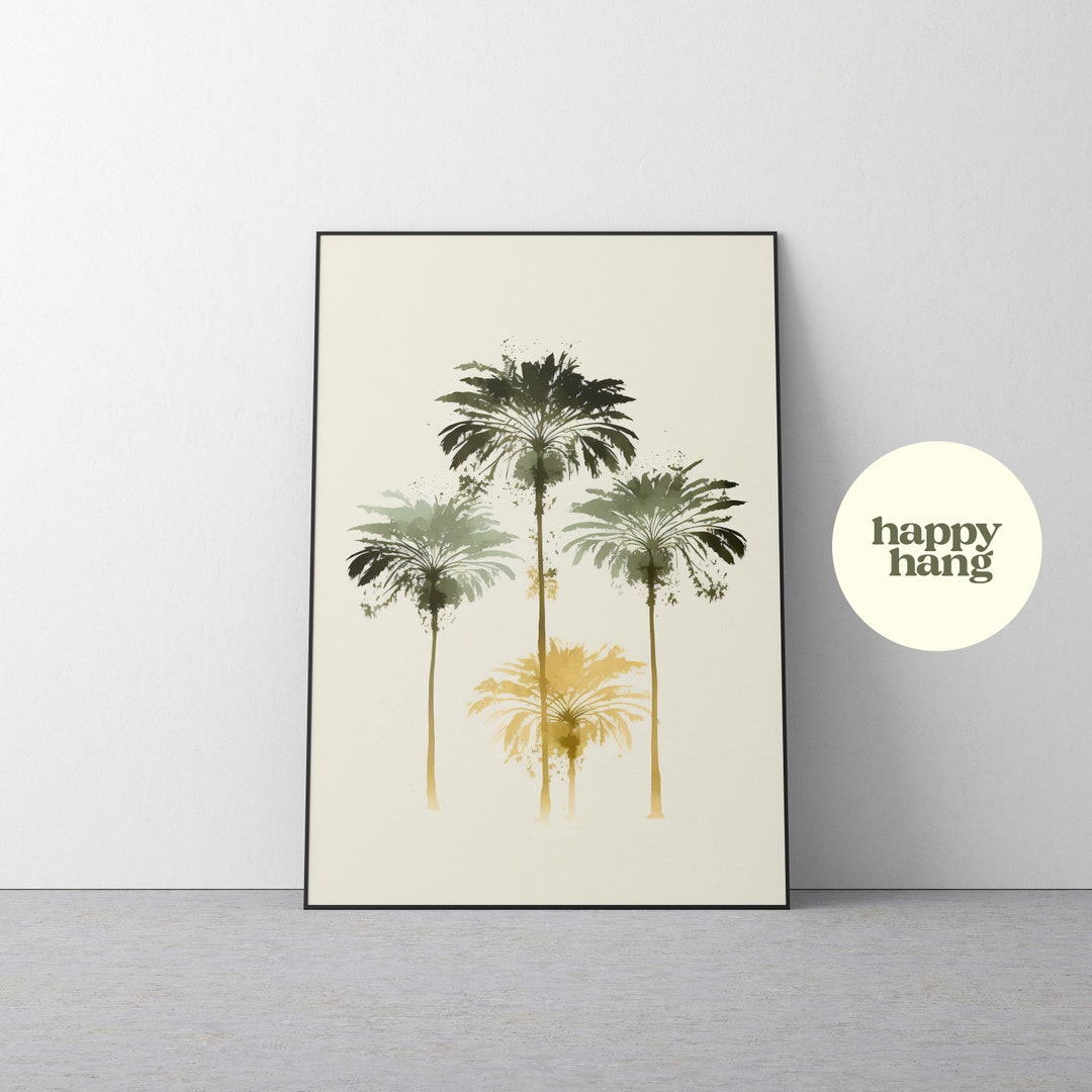 Minimalist Palm Trees, Botanical, Mid Century Modern, Boho Home Decor ...