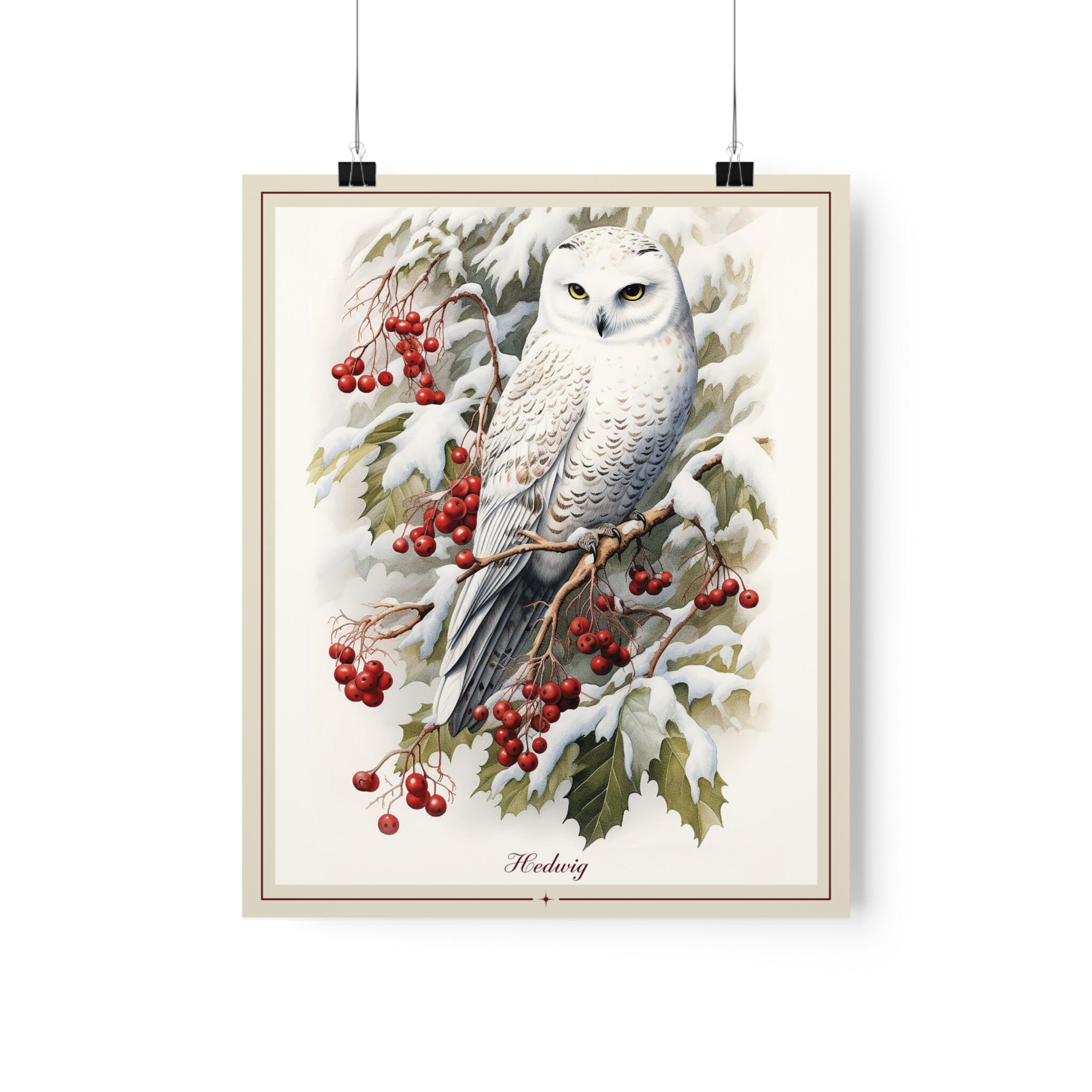 Hedwig Holiday Poster Illustration Wizarding World Premium - Etsy