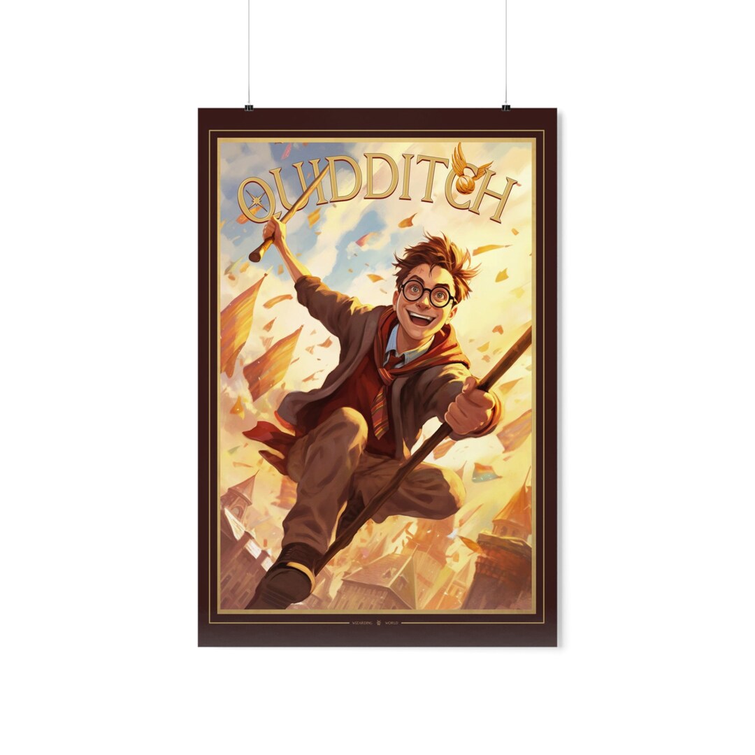 Quidditch Poster, Illustration, Wizarding World Premium Matte Vertical ...