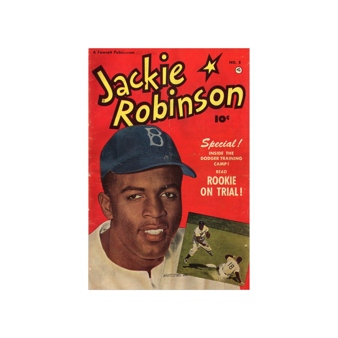 Vintage Jackie Robinson Poster Brooklyn Dodgers Baseball - Etsy