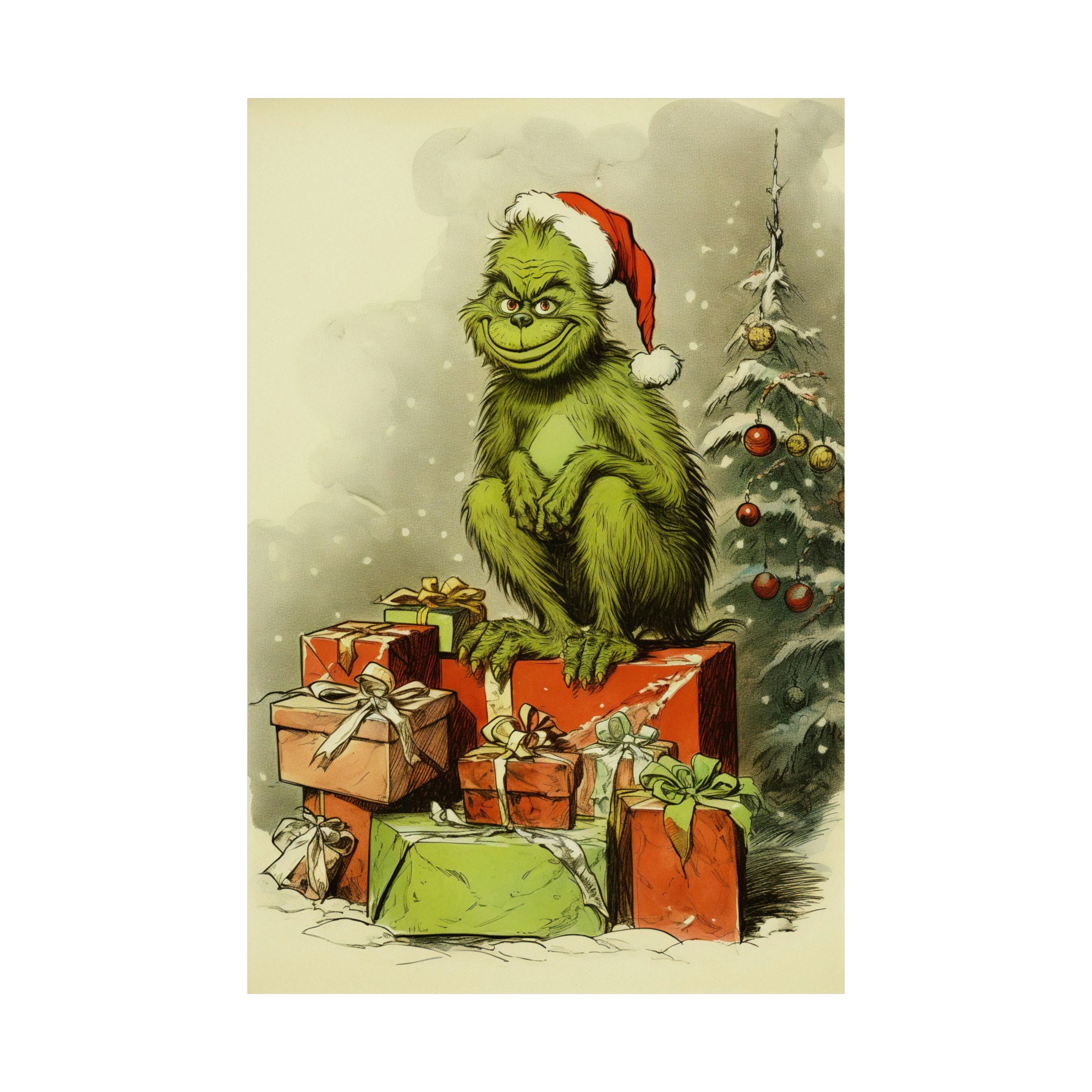 Vintage Grinch Poster, the Grinch, How the Grinch Stole Christmas ...