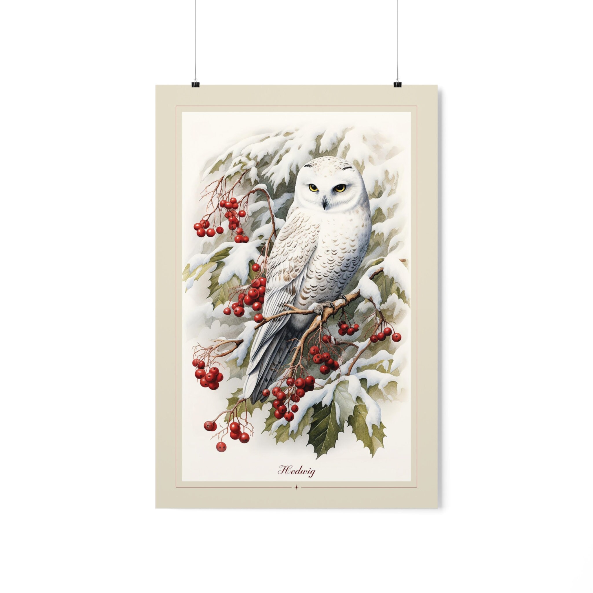 Hedwig Holiday Poster Illustration Wizarding World Premium - Etsy