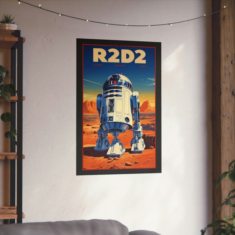 R2D2 Vintage Movie Poster, Star Wars Art, R2D2 Painting, R2D2 Poster - Etsy