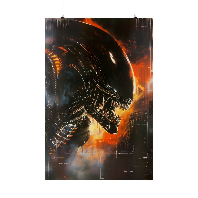 Retro Xenomorph Alien Movie Poster, Theater Room Wall Art - Etsy Australia