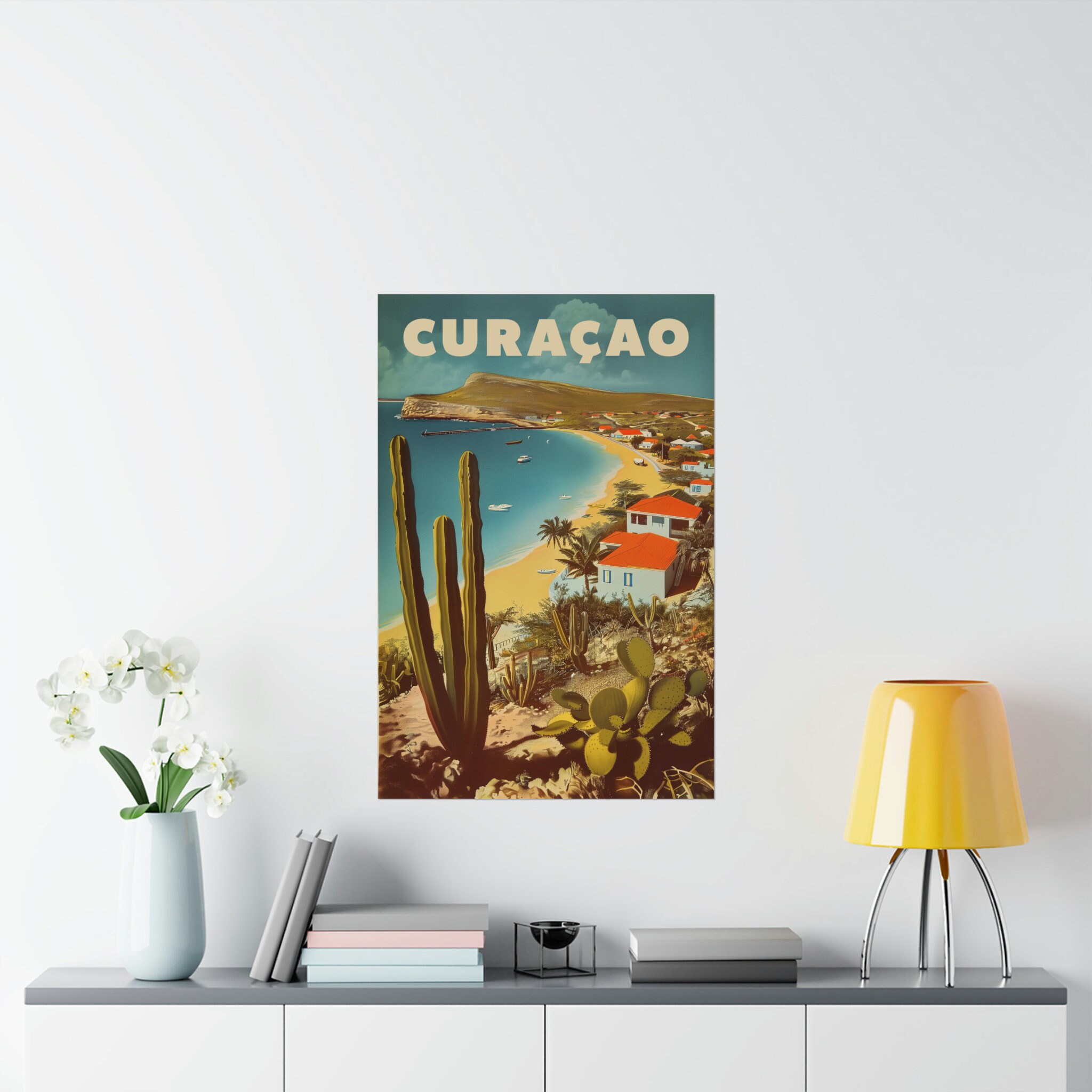 1970s Curacao Vintage Travel Poster - Etsy