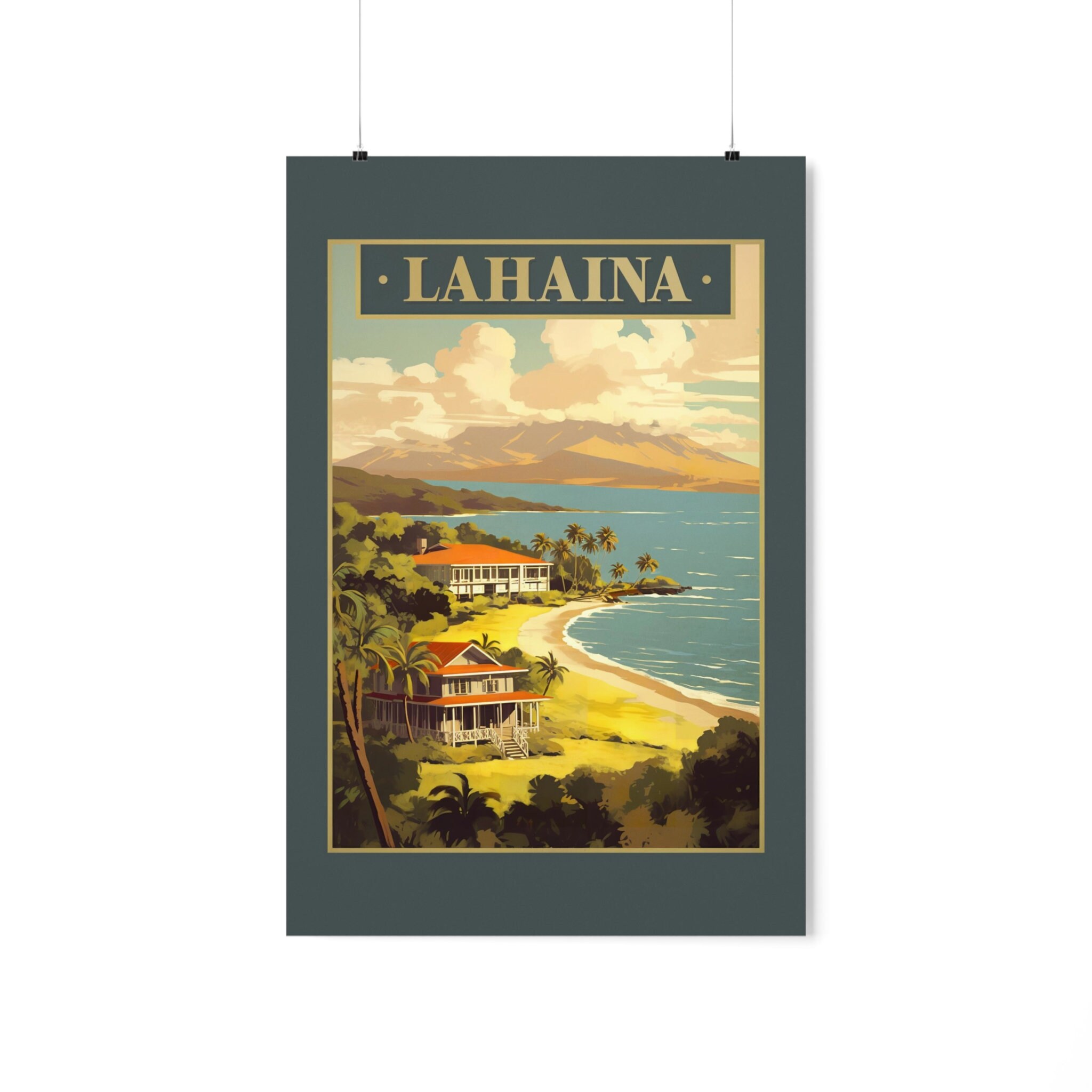 Lahaina, Maui, Hawaii Travel Poster, Islands, Tropical, Pacific ...
