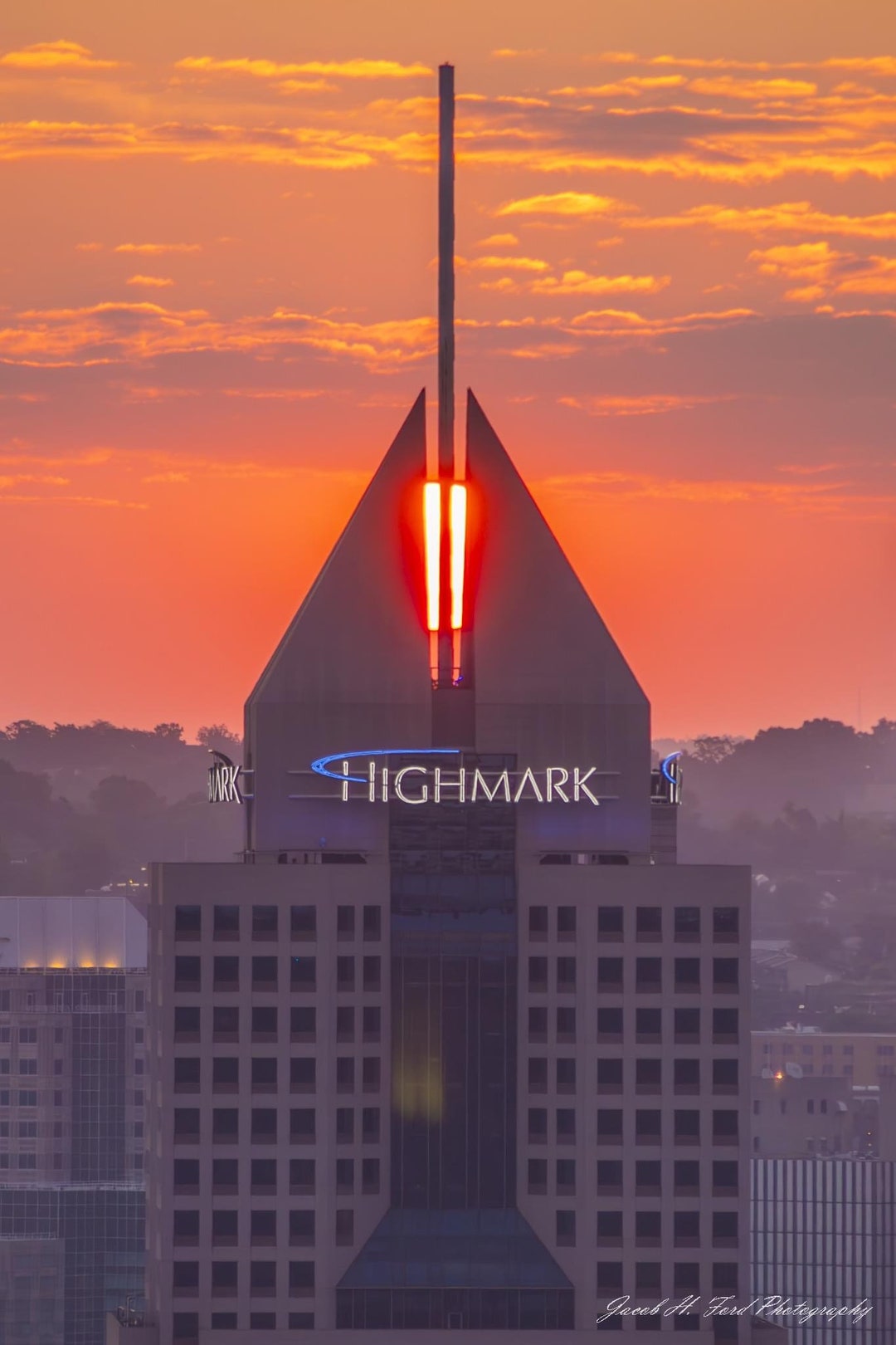 Rising Sun Behind Highmark Building - Etsy