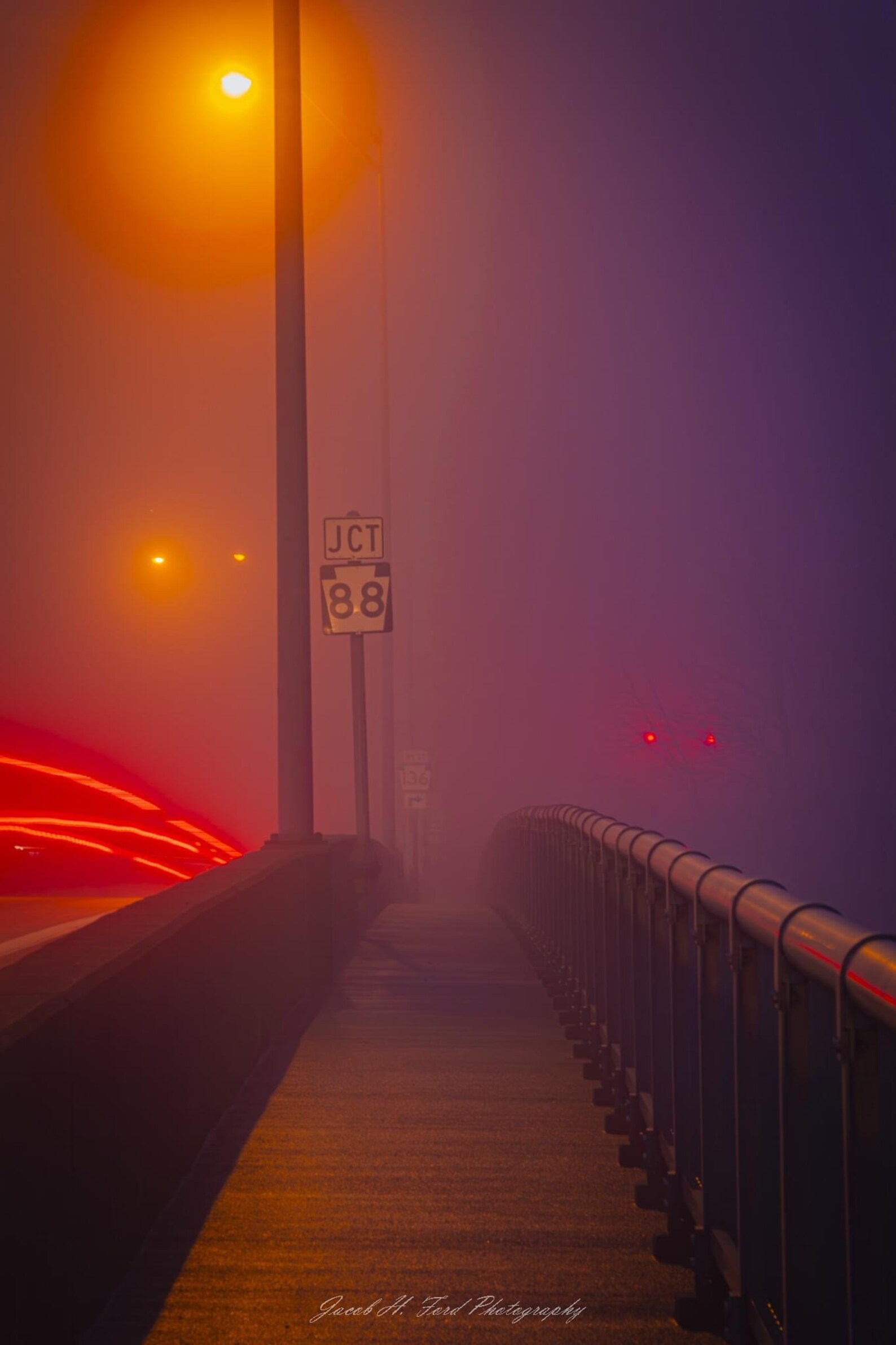 Foggy January Evening From Mon City Bridge With Light Trails - Etsy