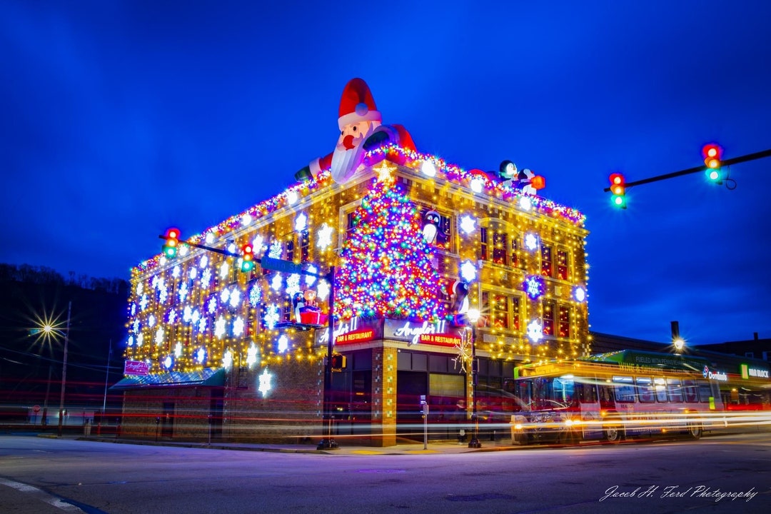 Angelo’s II Restaurant on Overcast December Morning With City Bus and ...