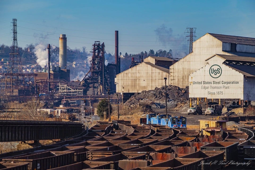 East Pittsburgh - US Steel Edgar Thomson Works With Blue Union Railroad ...