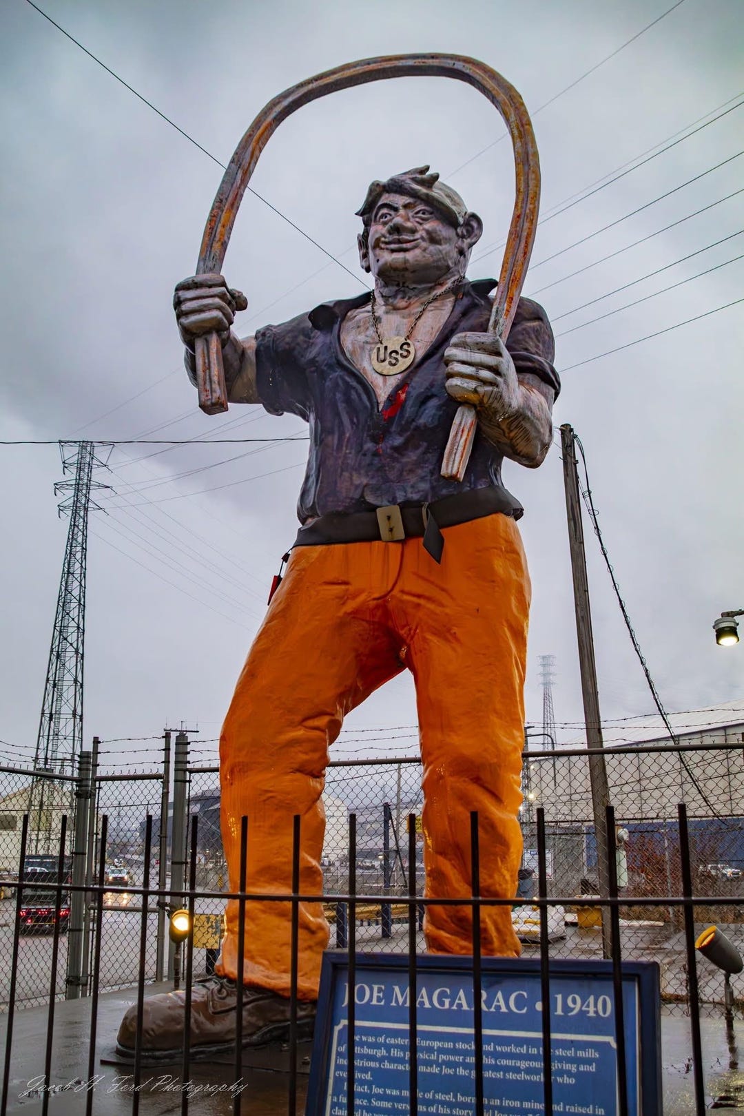 Braddock - Joe Magarac Statue at Gate #2 of U.S. Steel Edgar Thomson ...