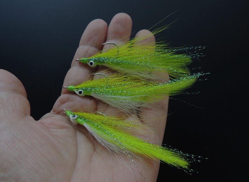 ET136 Set of 3 Half and Half Saltwater Fly Fishing Striped Bass Sea ...