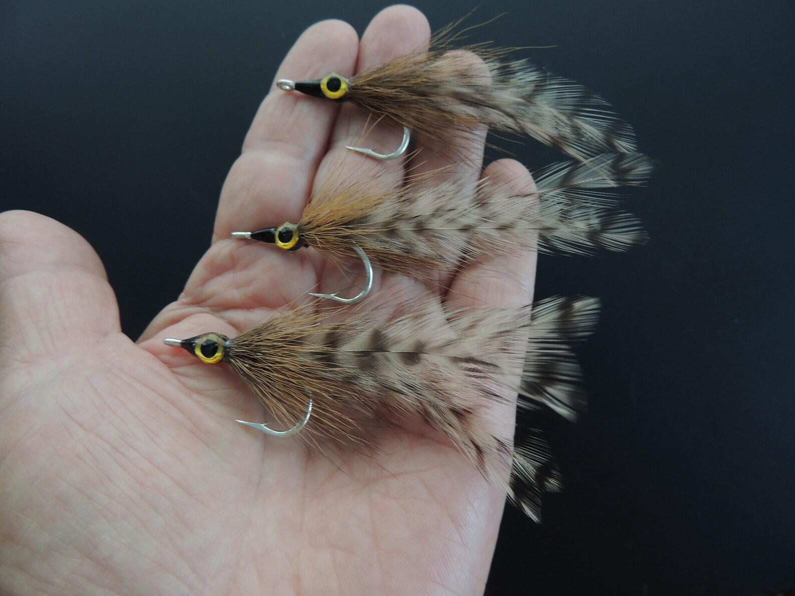 ET113 NF Grizzly Set of 3 Tarpon Cockroach Saltwater Fly Fishing ...