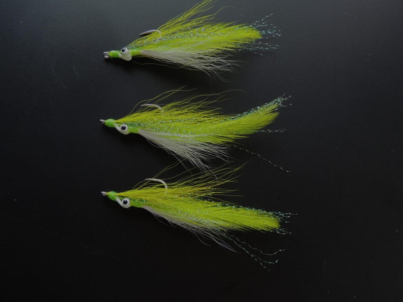 ET136 Set of 3 Half and Half Saltwater Fly Fishing Striped Bass Sea ...