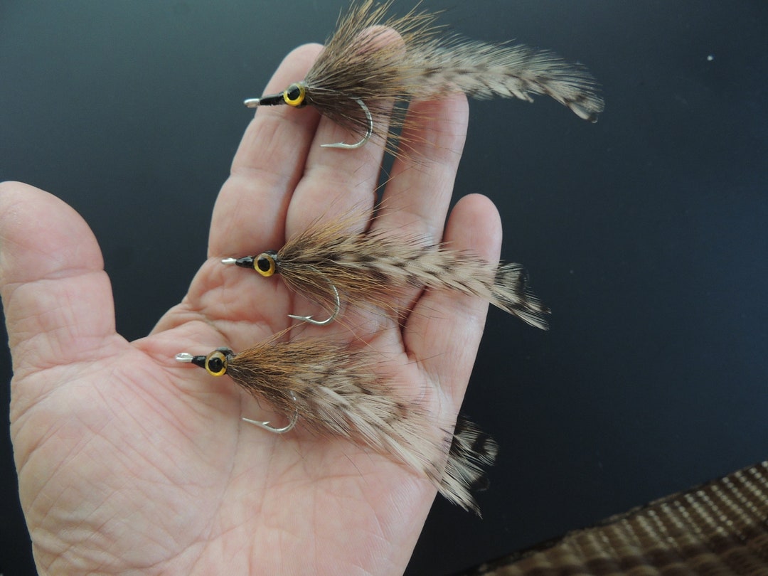 ET114 NF Grizzly Set of 3 Tarpon Cockroach Saltwater Fly Fishing ...