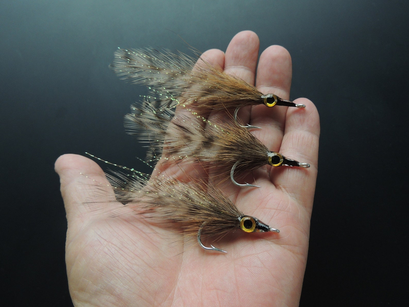 ET117 MF Grizzly Set of 3 Tarpon Cockroach Saltwater Fly Fishing ...
