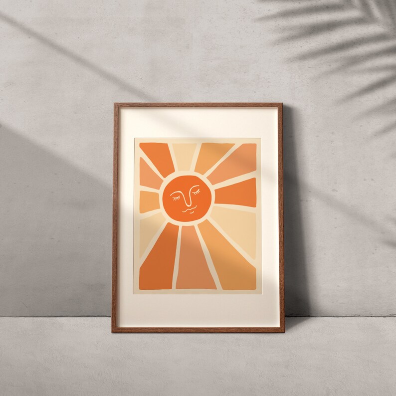 Wall Art Sunshine Printable Sun Art Digital Print Boho Summer Art Sun ...