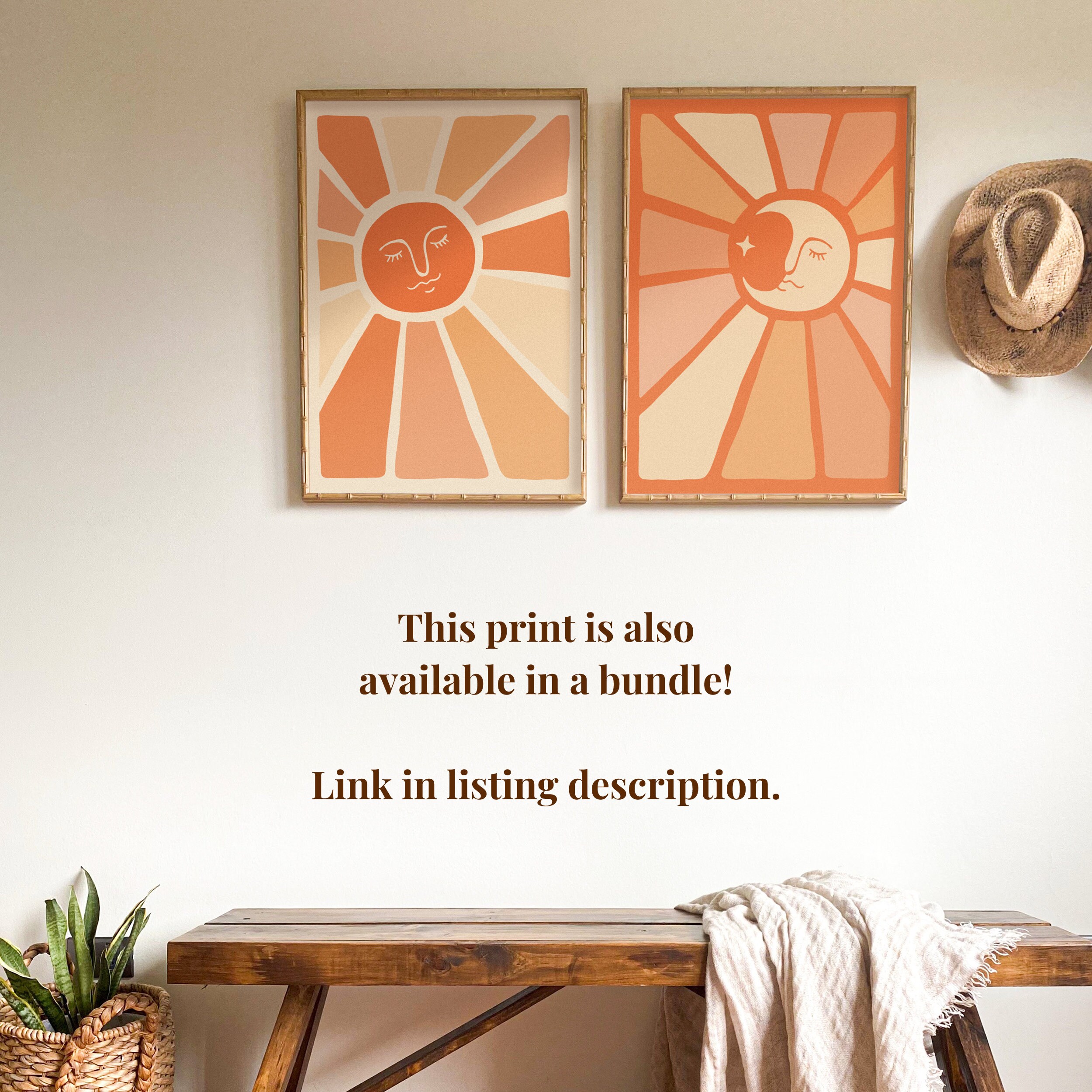 Wall Art Sunshine Printable Sun Art Digital Print Boho Summer Art Sun ...