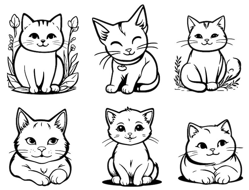 Cute Kitty Vector Images - Etsy