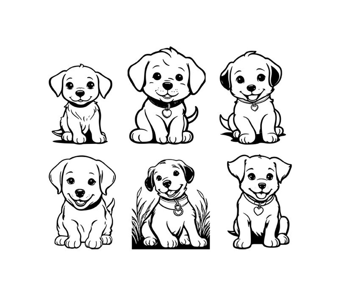 Cute Puppy Vector Images 03 - Etsy
