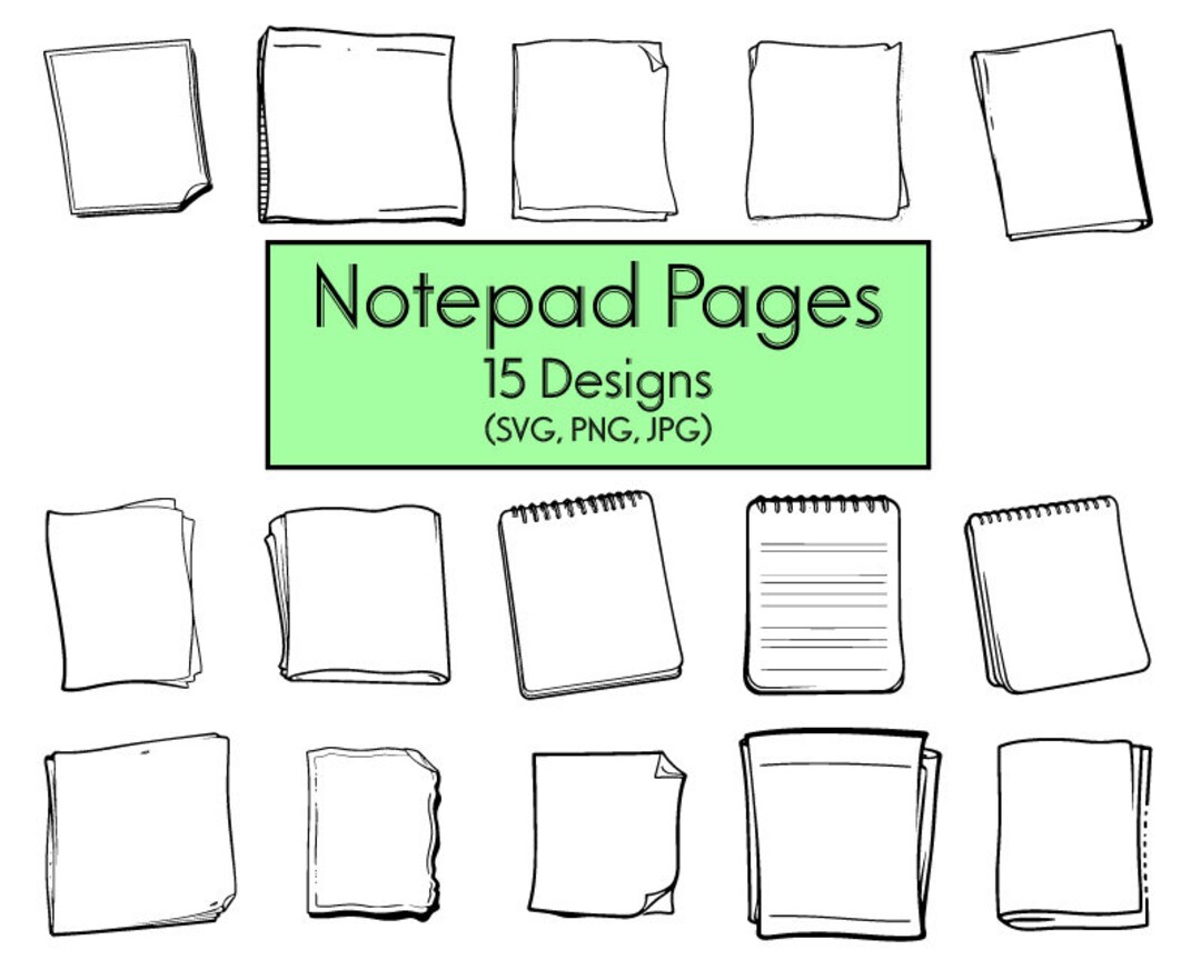 15 Notebook Page Designs - SVG, JPG, & PNG - Etsy