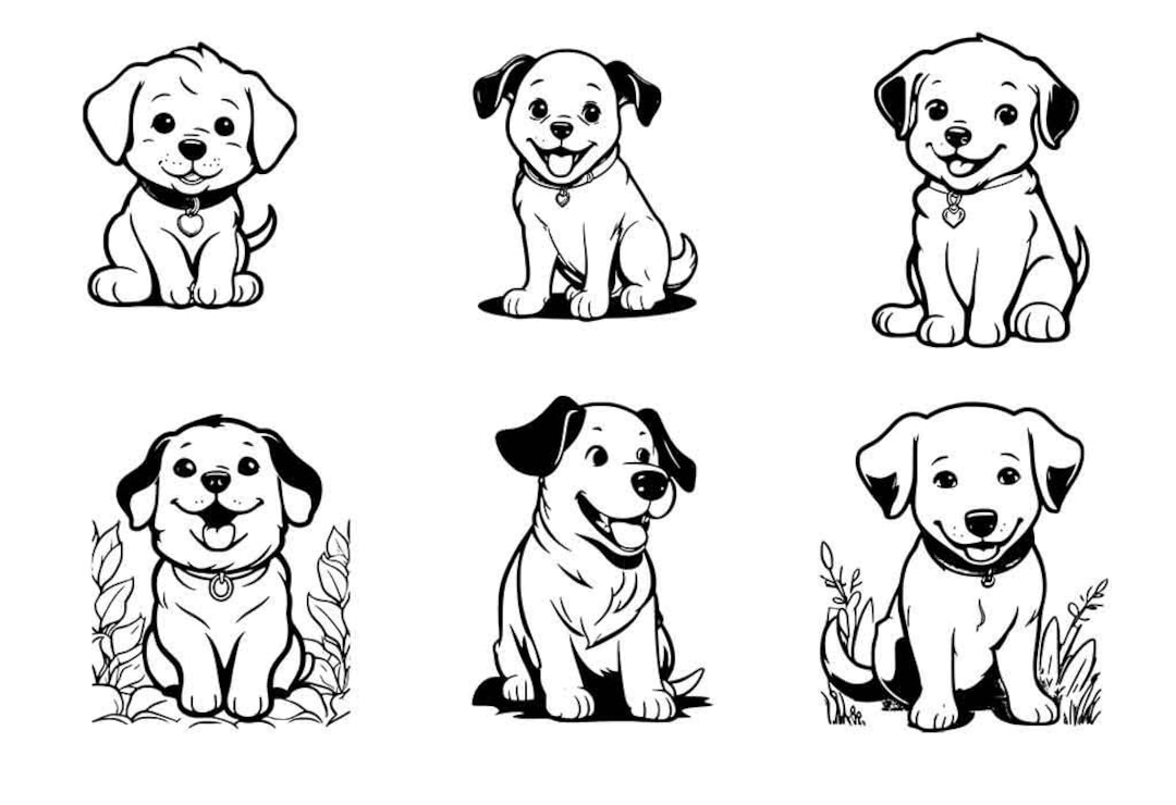 Cute Puppy Vector Images - Etsy