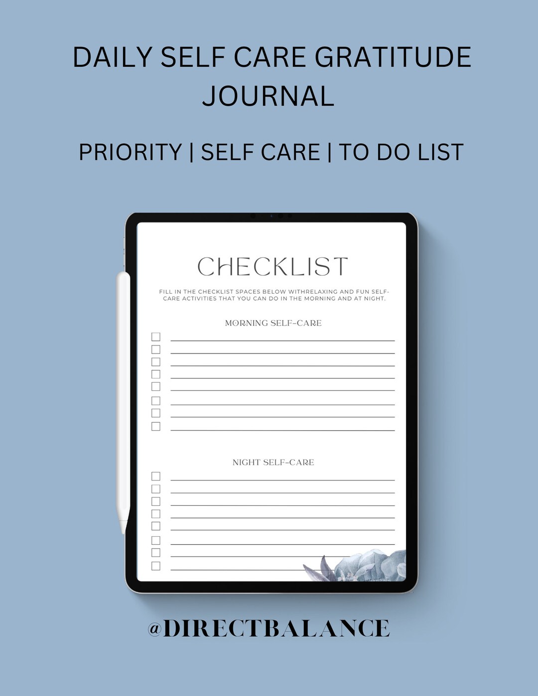 Digital Gratitude Self Care Journal Daily Habit Tracker - Etsy