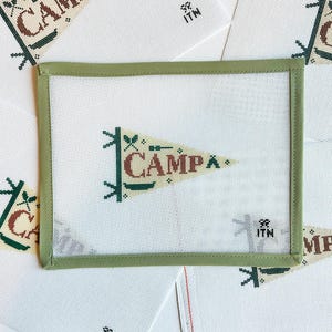 Camp Pennant Banner Needlepoint Canvas - Etsy