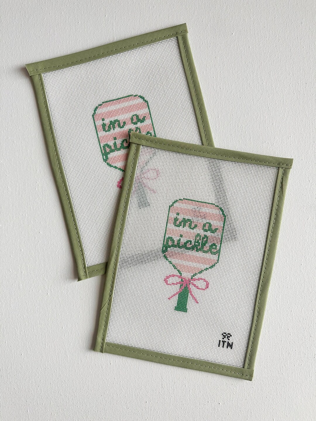 Pickleball Preppy Bow, "in a Pickle" Needlepoint Canvas - Etsy