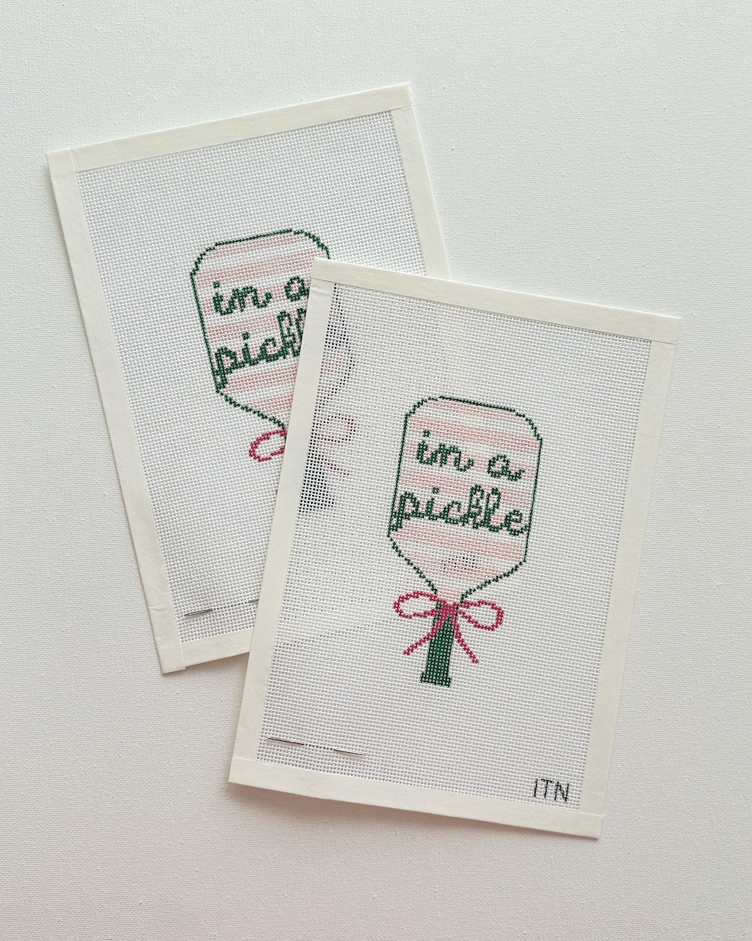 Pickleball Preppy Bow, in a Pickle Needlepoint Canvas - Etsy
