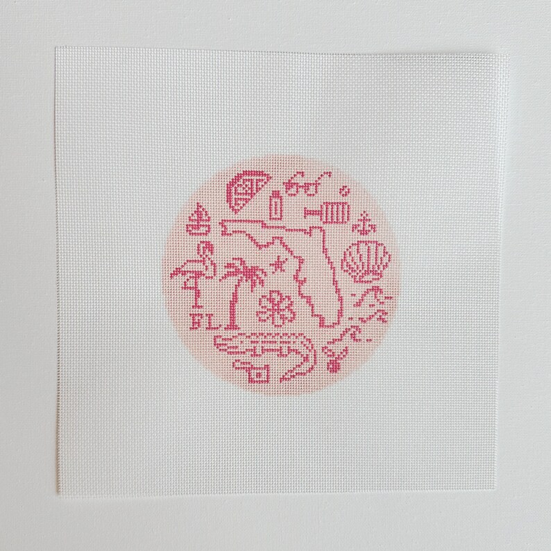 Florida Icons Needlepoint Canvas - Etsy
