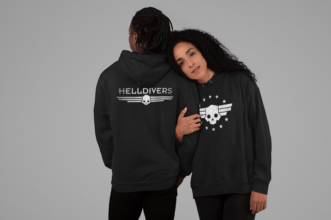 Helldivers Hoodie Front & Back Helldivers 2 Game Liber-tea Democracy ...