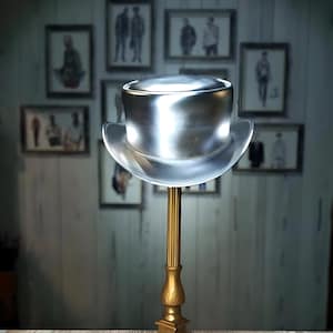 Silver Metallic Leather Top Hat Men & Womens - Classic Marlow Style ...