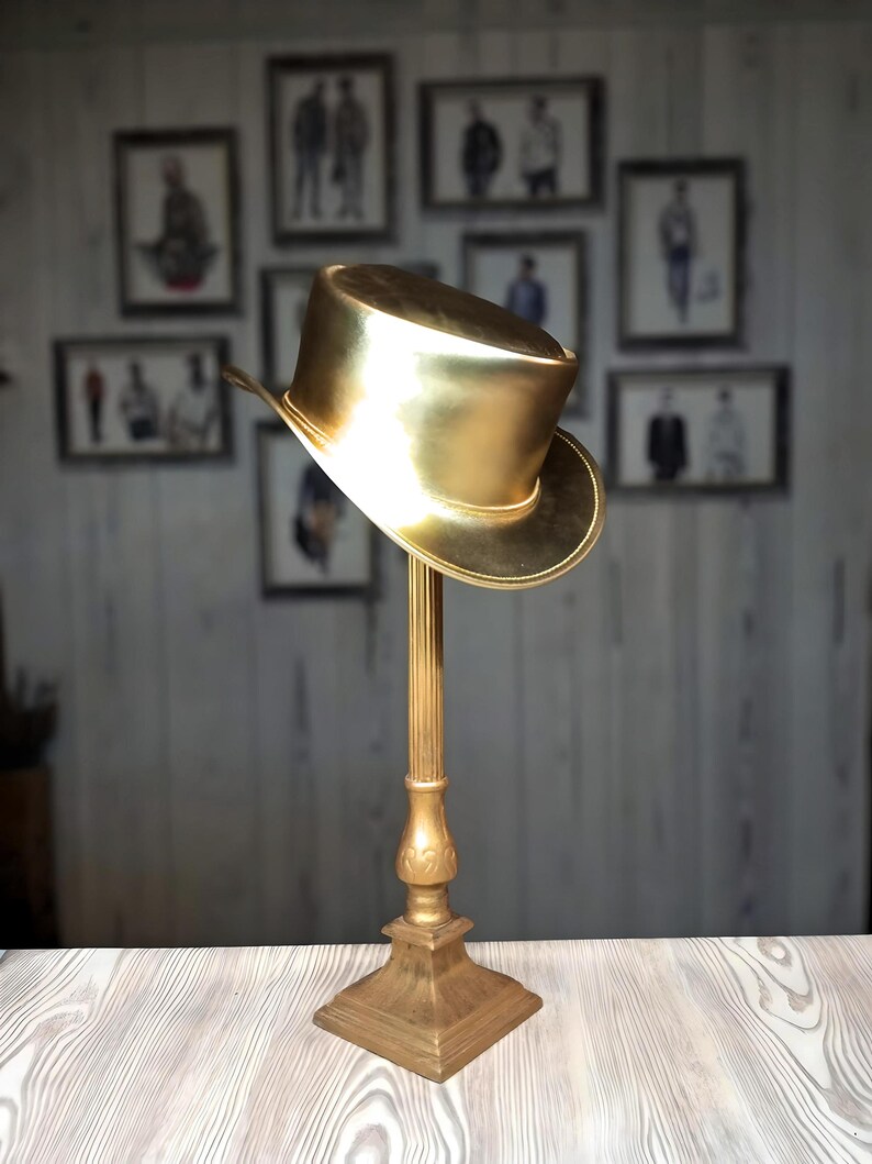 Gold Metallic Leather Top Hat Men & Womens - Classic Marlow Style ...