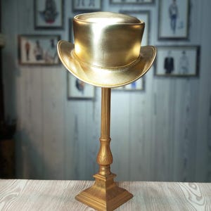 Silver Metallic Leather Top Hat Men & Womens - Classic Marlow Style ...